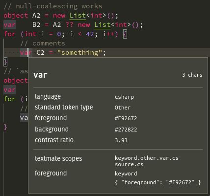 C Syntax Highlighting As Keyword Followed By Null Coalescing Operator Issue Dotnet