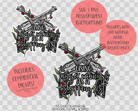 Trigger Warnings PNG SVG Spicy Romance Dark Romance Smut Stickers Bookish Kindle Stickers