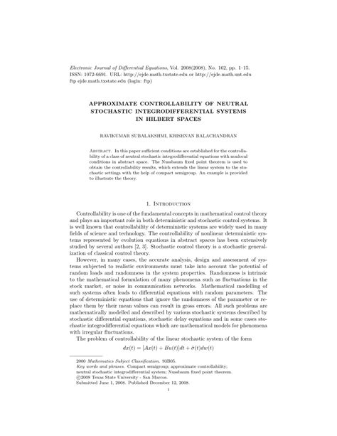 Pdf Approximate Controllability Of Neutral Stochastic