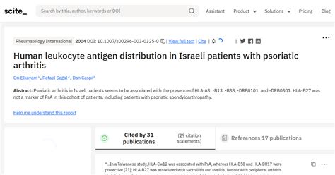 Human Leukocyte Antigen Distribution In Israeli Patients With Psoriatic Arthritis