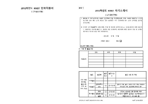 자기소개서 카이스트 화학공학과 2012학년도 공학계열 자소서 콘텐츠의 바다 콘다