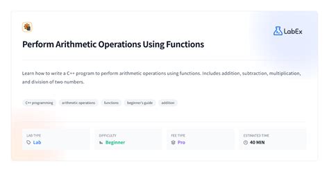 c programming arithmetic operations beginner s guide labex