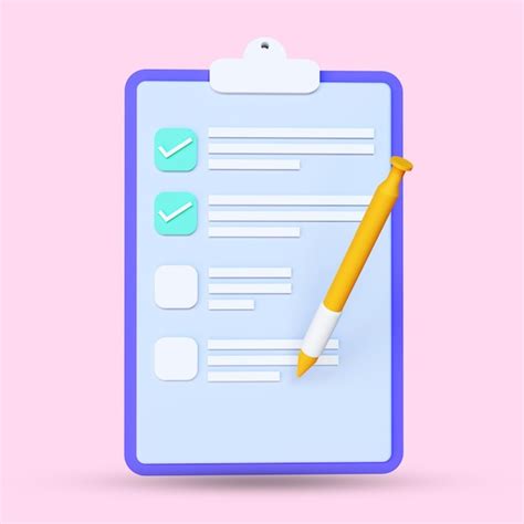 Premium Photo D Render Of Clipboard With Checklist Concept Of Project Management
