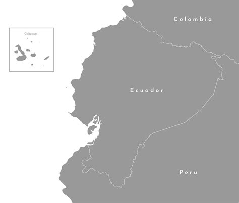 Vector Illustration In Gray Color Simplified Political Map With