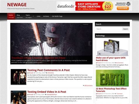 Newage Wordpress Theme Html5css3 Responsive Wordpress Theme Blog Topics Html5 Css3