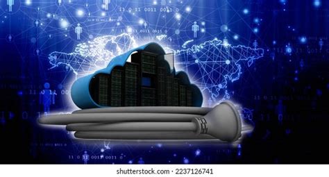 3d Illustration Data Center Server Connected Stock Illustration