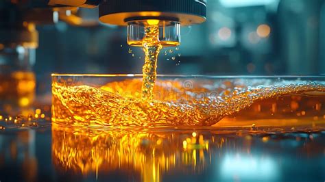 Close Up Of Enzyme Infused Liquids Interacting Under Microscope