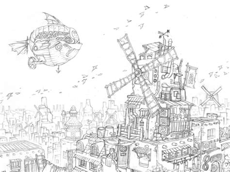 一些线稿麦田里的草帽人 站酷zcool