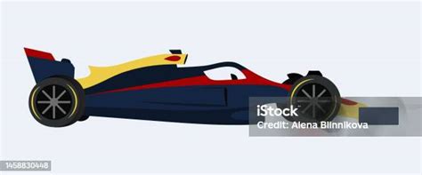 진한 파란색 스포츠카 스탠드 레이스 포뮬러 1 그랑프리 차의 측면도 격리된 개체입니다 Motor Racing Event에 대한 스톡 벡터 아트 및 기타 이미지 Istock