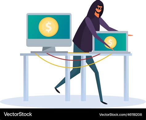 Cyber Security Connection Composition Royalty Free Vector