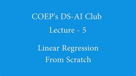 Linear Regression From Scratch Youtube