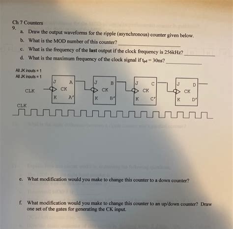 Solved Ch 7 Counters A Draw The Output Waveforms For The