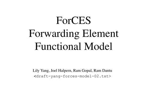 ppt functional model for forwarding element abstract base class