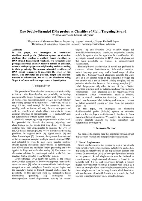 Pdf One Double Stranded Dna Probes As Classifier Of Multi Targeting