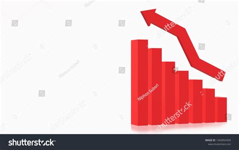 3d Red Arrow Chart Business Content Stock Illustration 1265854309