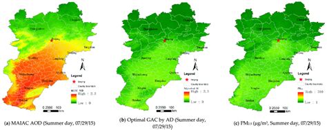 Time Series Plots For Pm2 5 Satellite Aod And Simulated Gac By Download Scientific Diagram
