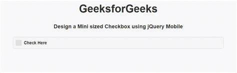 Comment Créer Une Case à Cocher De Taille Mini Avec Jquery Mobile