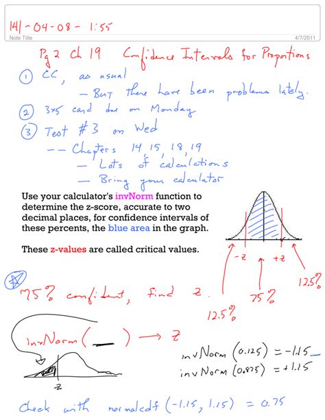 Confidence Intervals For Proportions Lecture Notes