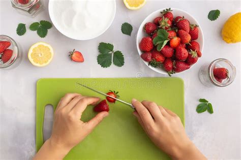 Jam Strawberries Preparation Process Season Canning Berries And