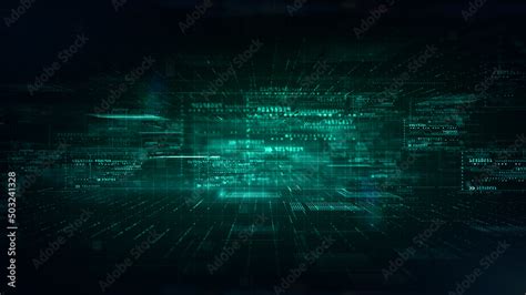 Digital Cyberspace With Particles And Digital Data Network Connections High Speed Connection