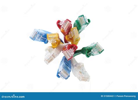 Colorful UTP Ethernet Cables LAN White Background Stock Photo Image Of Interface Adsl