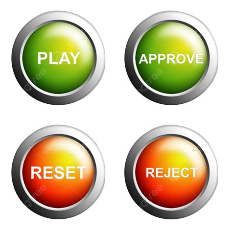 Buttons Set Isolated On White Background Okay Ok Right Cancel Png