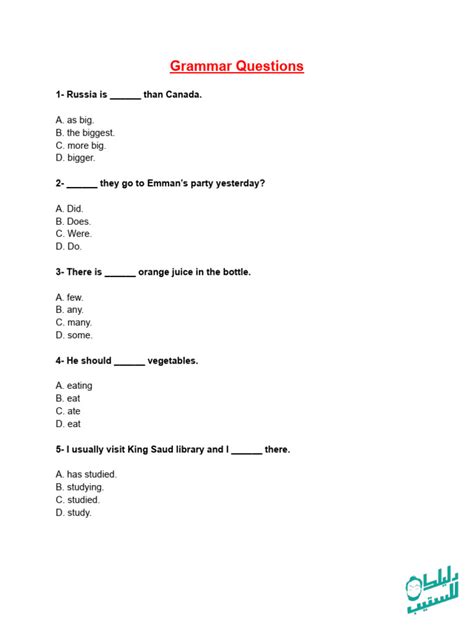 Grammar Exam Pdf