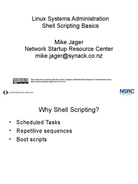 Linux Systems Administration Shell Scripting Basics Mike Jager Network