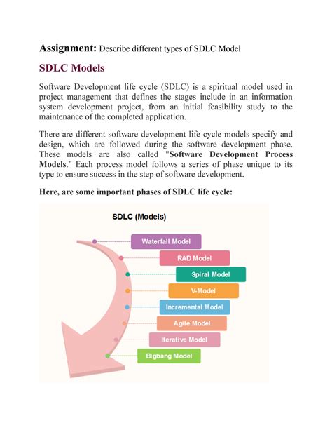 Sdlc Sdlc Assignment Describe Different Types Of Sdlc Model Sdlc