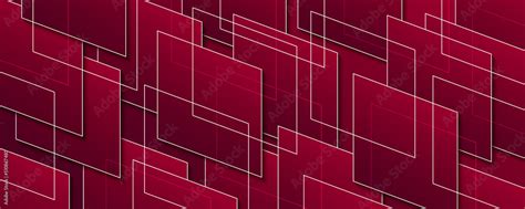 Abstract Red Square Shape Background Modern Square Geometric Shape Overlap Pattern With Shadow