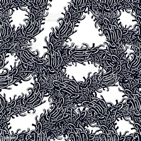 역 겨 운 공포 예술과 악몽 완벽 한 패턴 벡터 배경입니다 얽힌 가지 또는 뿌리 세련 된 끝 없는 그림 직물 벽지 포장 웹 및 인쇄에 사용할 수 있습니다 Hardcore