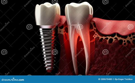 Precision Dental Implant Procedure Detailed Illustration Of Implant
