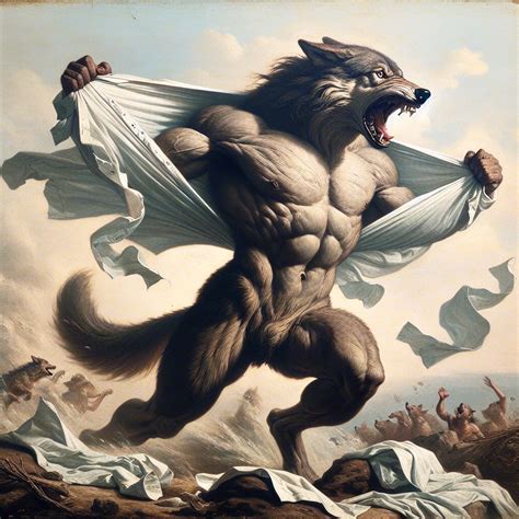 Wolf Ripping His Shirt Blank Template Imgflip