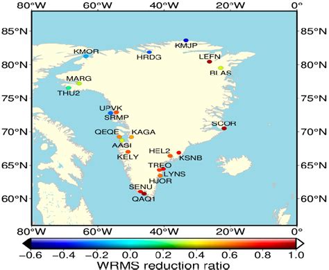 WRMS Reduction Ratio Of GPS Station Coordinates Corrected By GRACE Data Download Scientific
