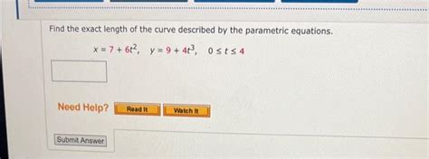 Solved Find The Exact Length Of The Curve Described By The