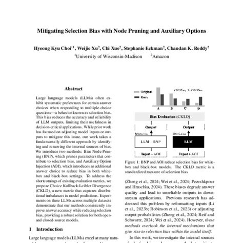 Mitigating Selection Bias With Node Pruning And Auxiliary Options Acl Anthology