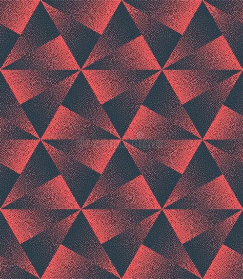 Split Triangles Grid Seamless Pattern Trendy Vector Red Abstract