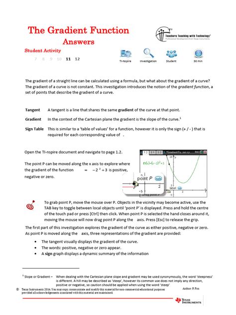 Gradient Of A Function Answers Pdf Slope Function Mathematics