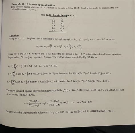Solved Find The Approximating Or Interpolating Trigonometric Chegg