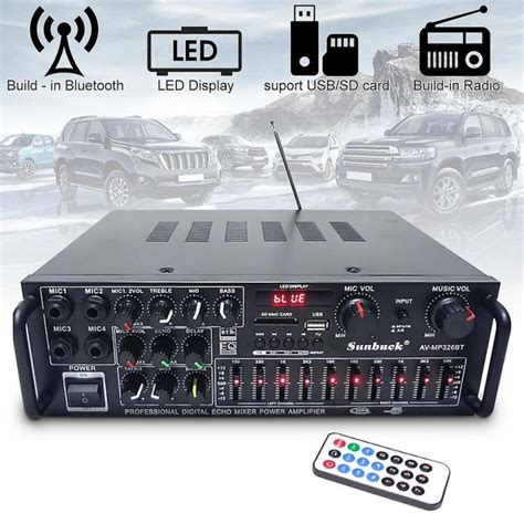 Sunbuck Audio Original Fleco AV MP326BT Dukung Input 4 Mic Amplifier Audio Original Fleco AV