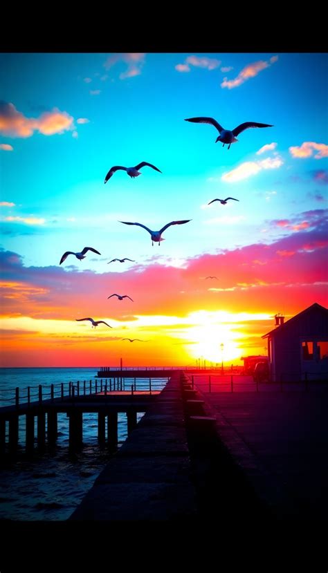 The Wharf At Sunset Image Free Ai Generator Makepix