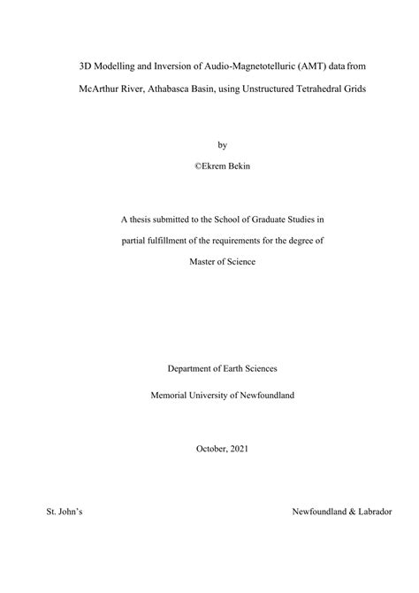 Pdf 3d Modelling And Inversion Of Audio Magnetotelluric Amt Data From Mcarthur River