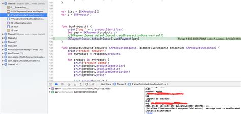 Ios Viewcontroller Respondstoselector Message Sent To Deallocated Instance While Buying