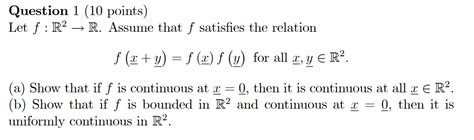 Solved Question 1 10 Points Let F R2R Assume That F Chegg Com