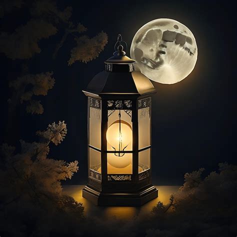 Premium AI Image | A lantern with the moon in the background