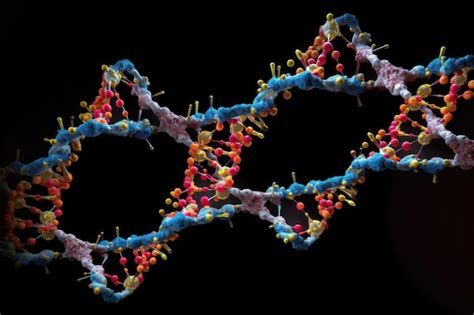 Premium Photo Molecular Structure Of Dna With Double Helix And Chromosomes Visible Created