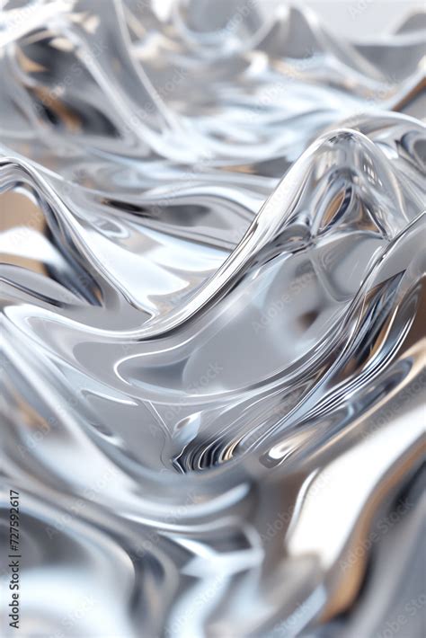 Realistic Transparent Reflective Extruded Nested Wave Shapes Stock Photo Adobe Stock