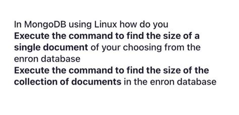 Solved In Mongodb Using Linux How Do You Execute The Command