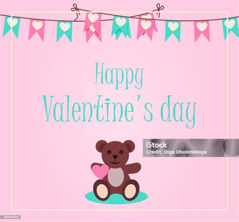 마음과 사랑의 소원발렌타인 데이 인사말 카드 플랫 벡터 일러스트 는 판매 온라인 상점 휴일 상품의 배달 분홍색 빨간색 및