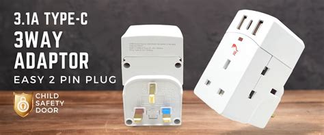 Sirim 13a 3way Adaptor Multi Way Adaptor 13a Plug Socket Easy For 2 Pin Plug Extension Type C